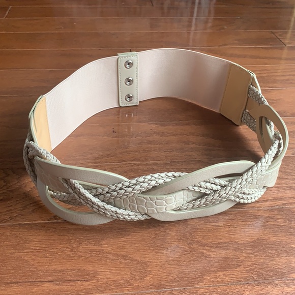 Worth | Accessories | Worth Braided Woven Loop Wide Waist Belt Cream ...